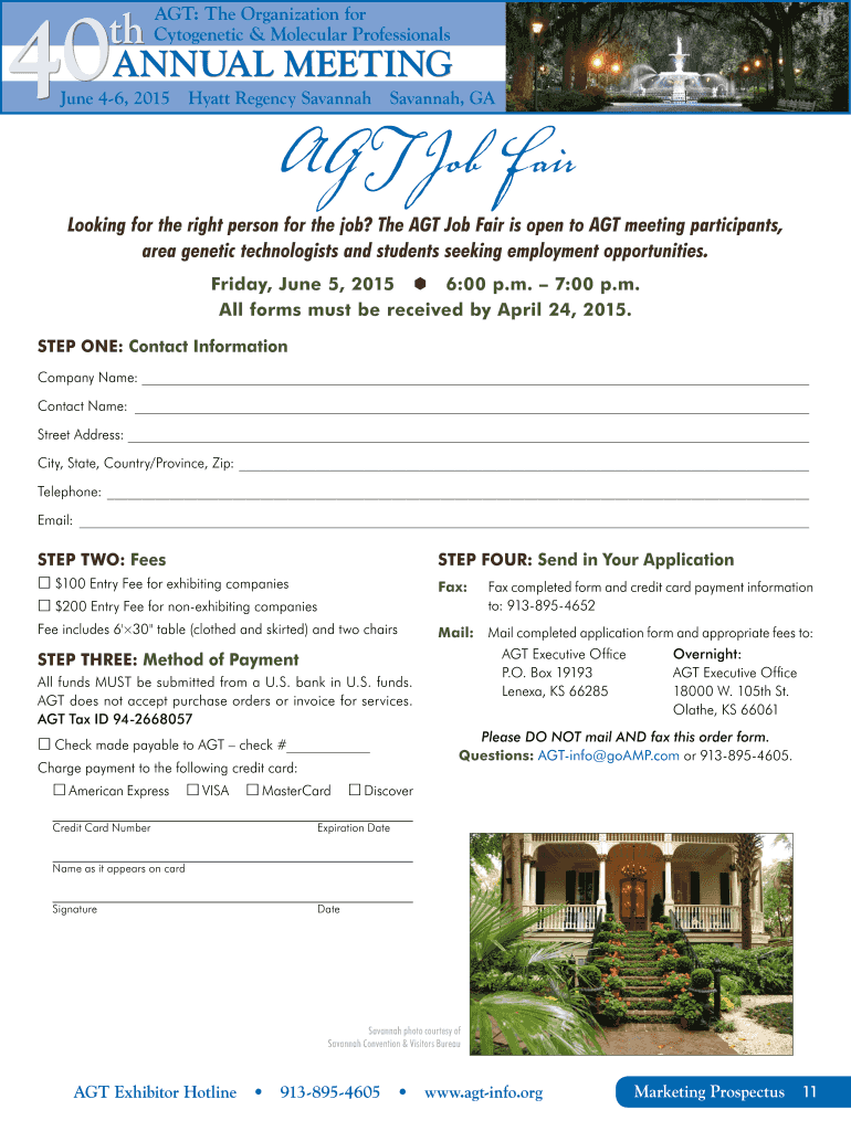 Fillable Online agt-info All forms must be received by April 24, 2015 ...