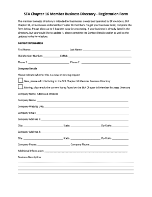 Fillable Online sfa-chapter-16 SFA Chapter 16 Member Business Directory ...