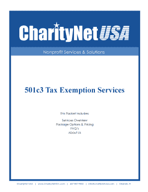 Fillable Online 501c3 Tax Exemption Services Fax Email Print - pdfFiller