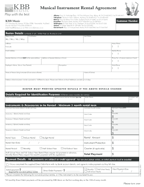 Fillable Online Musical Instrument Rental Agreement Fax Email Print ...
