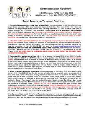 Fillable Online Rental Reservation Agreement Fax Email Print - pdfFiller