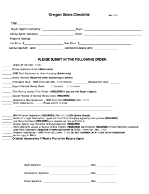 Fillable Online Oregon Sales check off list-NEW-USEdoc Fax Email Print ...