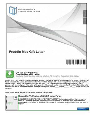 Fillable Online Freddie Mac Gift Letter - mybooklibraryCom Fax Email ...