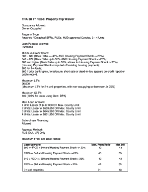Fillable Online FHA 30 Yr Fixed: Property Flip Waiver Fax Email Print ...