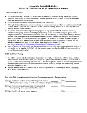 Fillable Online mbu Maranatha Baptist Bible College Sickle Cell Trait ...