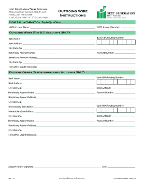 Fillable Online General Information Required for all Wires Fax Email ...