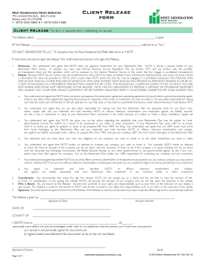 Fillable Online Client Release form - Next Generation Trust Services ...