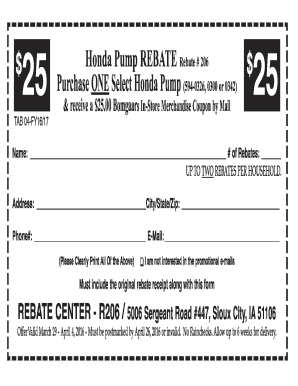 Fillable Online Honda Rebate Rebate Form Fax Email Print - pdfFiller