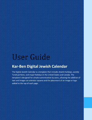 Fillable Online Kar-Ben Digital Jewish Calendar Fax Email Print - pdfFiller