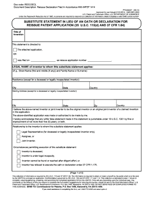 Fillable Online patents uspto Doc code REIS Fax Email Print - pdfFiller