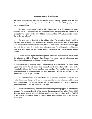 Fillable Online Harvard Writing Style Format Fax Email Print - pdfFiller