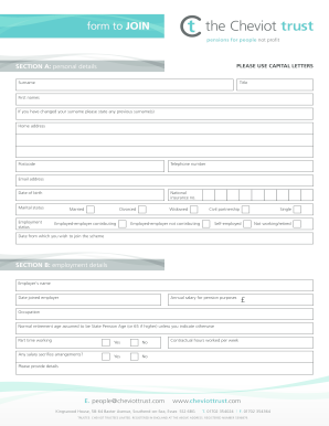 Fillable Online A bCT formb JOINindd - the Cheviot trust Fax Email ...