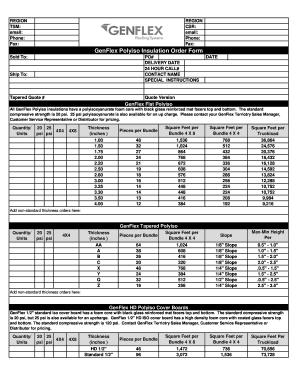 Fillable Online GenFlex Polyiso Insulation Order Form Fax Email Print ...