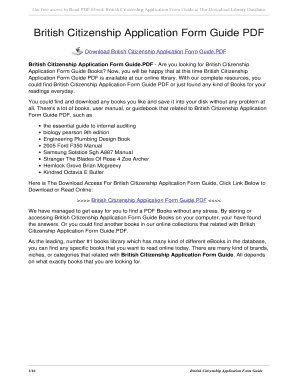 Fillable Online sturgiscampground British Citizenship bApplicationb ...