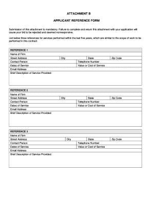 Fillable Online cdss ca ATTACHMENT B APPLICANT REFERENCE FORM - CDSS ...