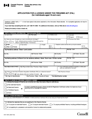 Fillable Online guns APPLICATION FOR A LICENCE UNDER THE FIREARMS ACT ...
