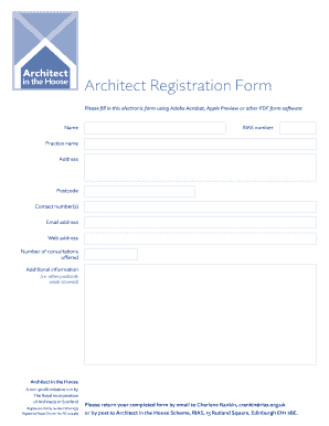 Fillable Online rias org Architect Registration Form - riasorguk Fax ...
