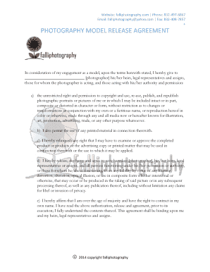 Fillable Online PHOTOGRAPHY MODEL RELEASE AGREEMENT Fax Email Print ...
