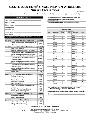 Fillable Online SECURE SOLUTIONS SINGLE PREMIUM WHOLE LIFE Fax Email Print - pdfFiller
