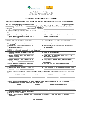 Fillable Online BFormb B3 - Attending bPhysician39s Statementb ...