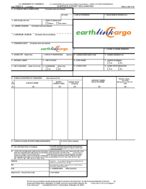 Fillable Online Form 7525-V, Shipper's Export Declaration - South East ...