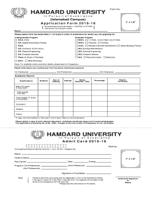 Fillable Online hamdard-isb edu In Pursuit of Excellence - hamdard-isb ...
