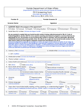 701s Screening Form - Fill Online, Printable, Fillable, Blank | pdfFiller