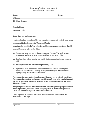 Fillable Online Journal of Adolescent Health Fax Email Print - pdfFiller