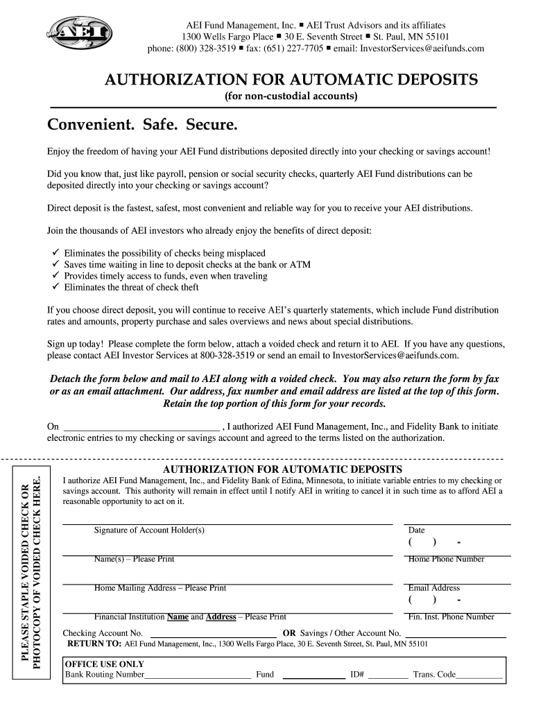 Fillable Online AEI Fund Management, Inc Fax Email Print - pdfFiller
