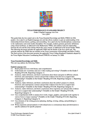 Fillable Online TEXAS PERFORMANCE STANDARDS PROJECT - texaspsporg Fax ...