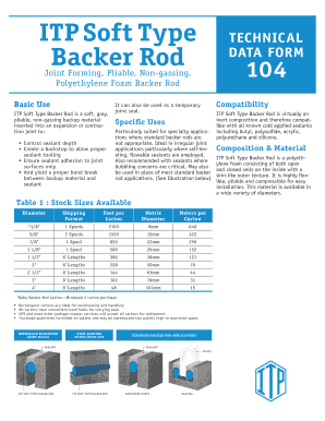 Fillable Online Backer Rod Fax Email Print - pdfFiller