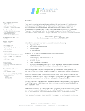 Fillable Online Pediatric Packet - Hackensack University Medical Group ...