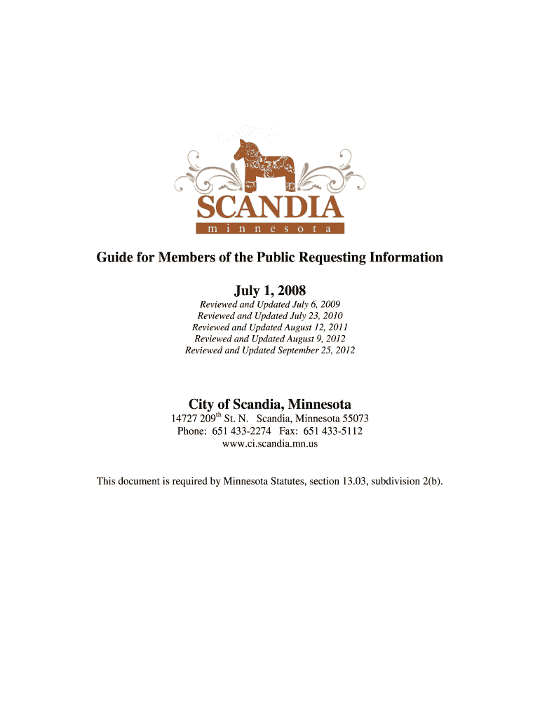 Fillable Online City of Scandia, Minnesota Fax Email Print - pdfFiller