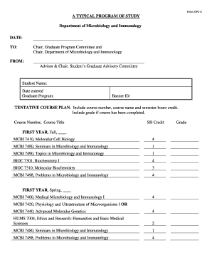 Fillable Online ecu Form GPC-C A TYPICAL PROGRAM OF STUDY Department of ...