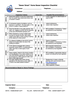 Fillable Online sewersmart Sewer Smart bHomeb Sewer bInspection ...