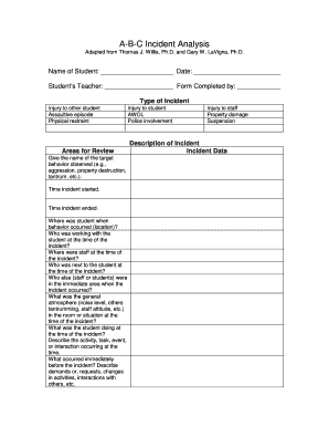 Fillable Online A-B-C Incident Analysis Fax Email Print - pdfFiller