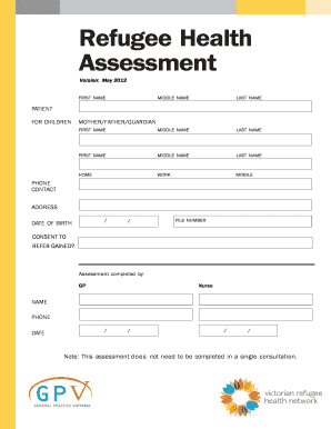Fillable Online Refugee Health Fax Email Print - pdfFiller