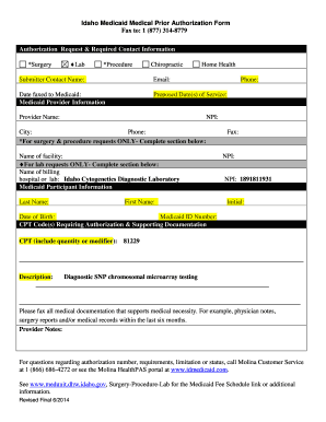 Fillable Online Idaho Medicaid Medical Prior Authorization Form Fax ...