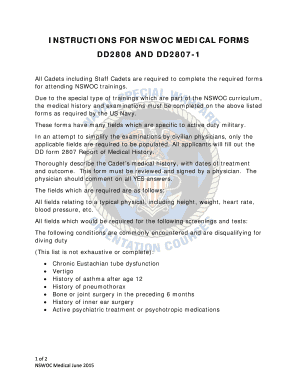Fillable Online INSTRUCTIONS FOR NSWOC MEDICAL FORMS Fax Email Print ...