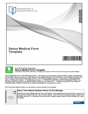 Fillable Online Dance Medical Form Template - mybooklibraryCom Fax ...