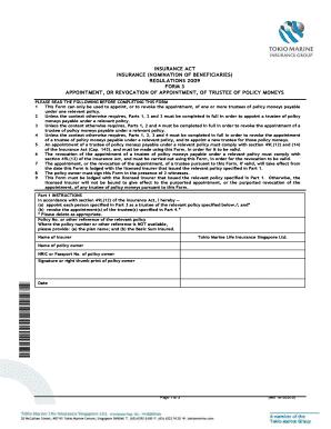 Fillable Online INSURANCE (NOMINATION OF BENEFICIARIES) Fax Email Print ...