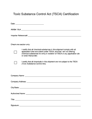 Fillable Online I certify that all chemicals in this shipment are not ...