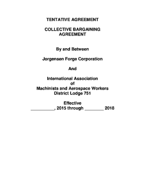 Fillable Online TENTATIVE AGREEMENT COLLECTIVE BARGAINING AGREEMENT By ...