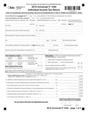 Fillable Online tax ohio black ink uppercase 1040 form Fax Email Print ...