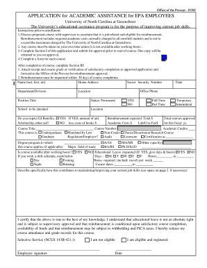 Fillable Online provost uncg Application for Academic Assistance for ...