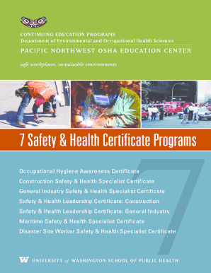Fillable Online osha washington 7 Safety Health Certificate Programs ...