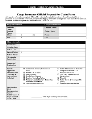 Fillable Online Cargo Claims Form - Polaris Worldwide Logistics Fax ...