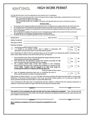 Fillable Online HIGH bWORK PERMITb Fax Email Print - pdfFiller
