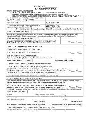 Fillable Online ir4 rutgers PART 4 Test Substance Records - IR-4 - ir4 ...