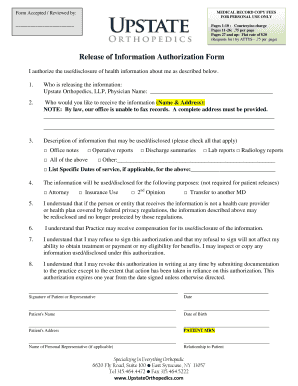 Fillable Online MEDICAL RECORD COPY FEES FOR PERSONAL USE ONLY Form ...